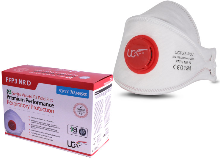 FFP3 NR Fold Flat Face Mask With Valve